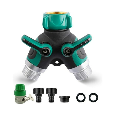 2 Way Hose Splitter, Garden Hose Splitter, 3/4” and 1/2” 2 Way ...