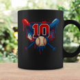 Baseball 10 Year Old Splash Drip 10Th Birthday Boy Number 10 Coffee ...