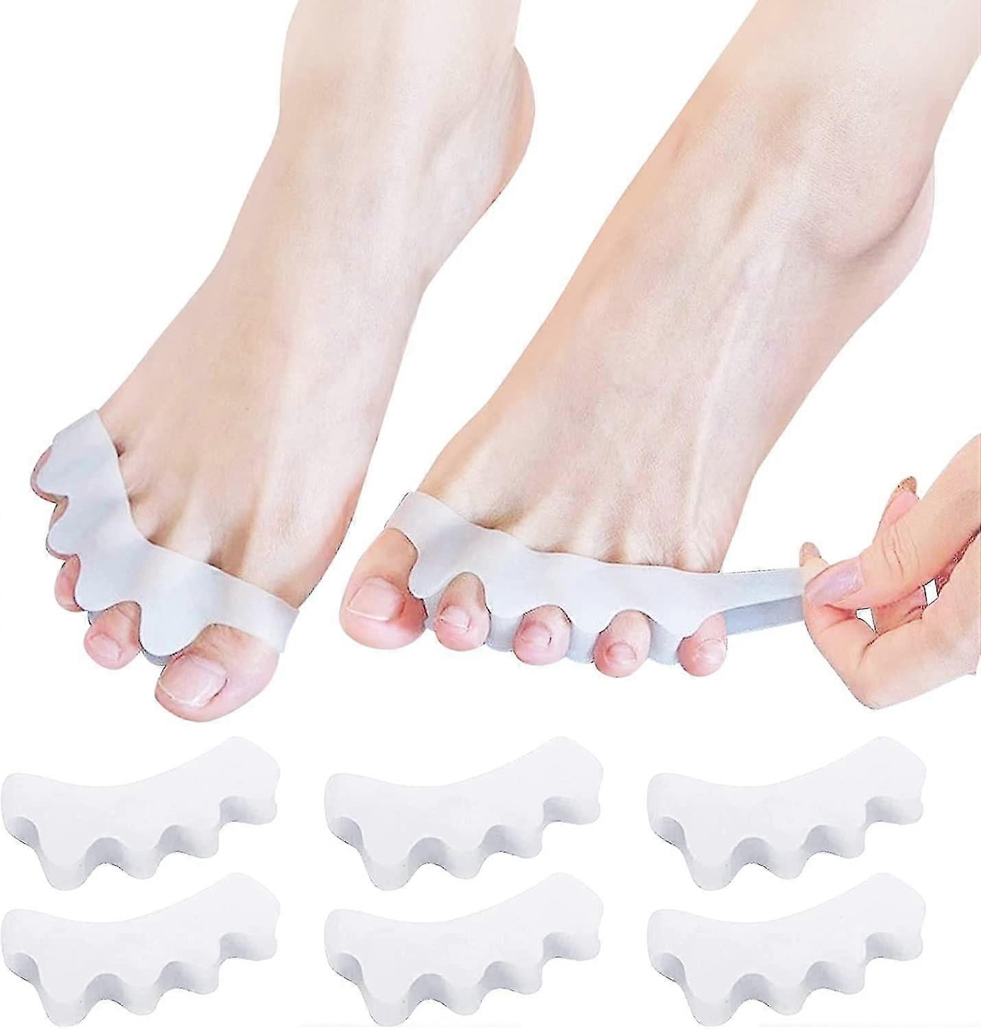 Paquete de 6 separadores de dedos para hallux valgus, corrector de ...
