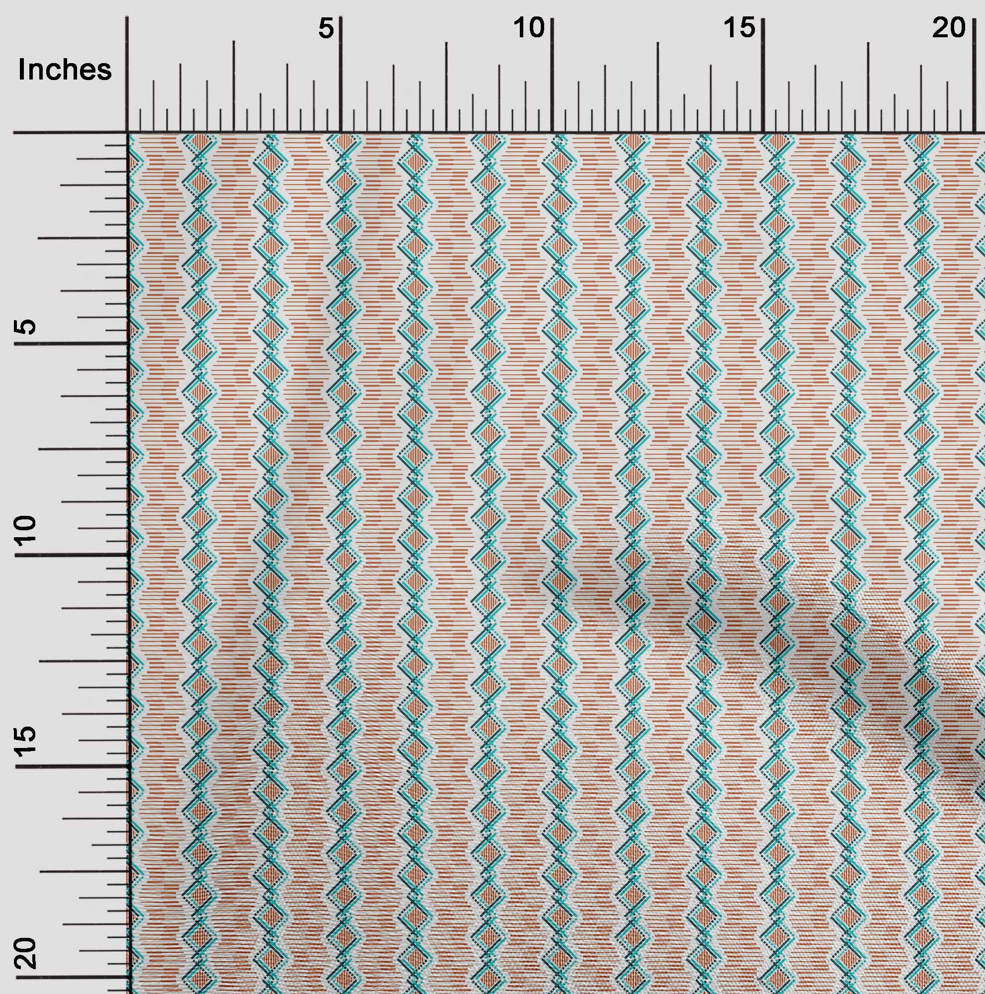 oneOone Silk Tabby Fabric Diamond Geometric Printed Fabric 1 Yard 42 ...