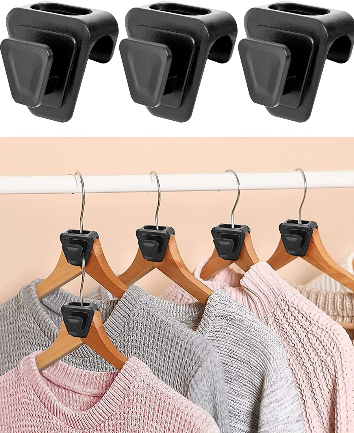 Clothes Hanger, Antye 24 Pcs Space Saving Clothes Hanger Connector ...