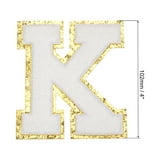 Chenille Letters K Patches 4-1/2 Inch Iron on Letters K Patches Golden ...