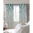 Abstract Art Blackout Curtains for Bedroom Living Room, Blue Green ...