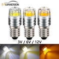 Ruiandsion 5-Pack E10 LED Light Bulbs,6V DC 0.48W 100LM 6000K Daylight ...