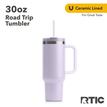 RTIC 30 oz Ceramic Lined Road Trip Tumbler, Leak-Resistant Straw Lid ...