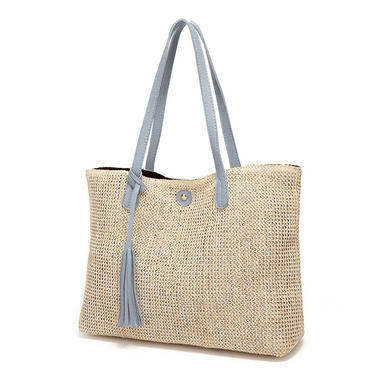 Gocvo Large Straw Beach Bag for Women, Summer Woven Tote, Shoulder ...