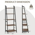 Costway 5-Tier Industrial Ladder Bookshelf, Tall Style Furniture Wood ...
