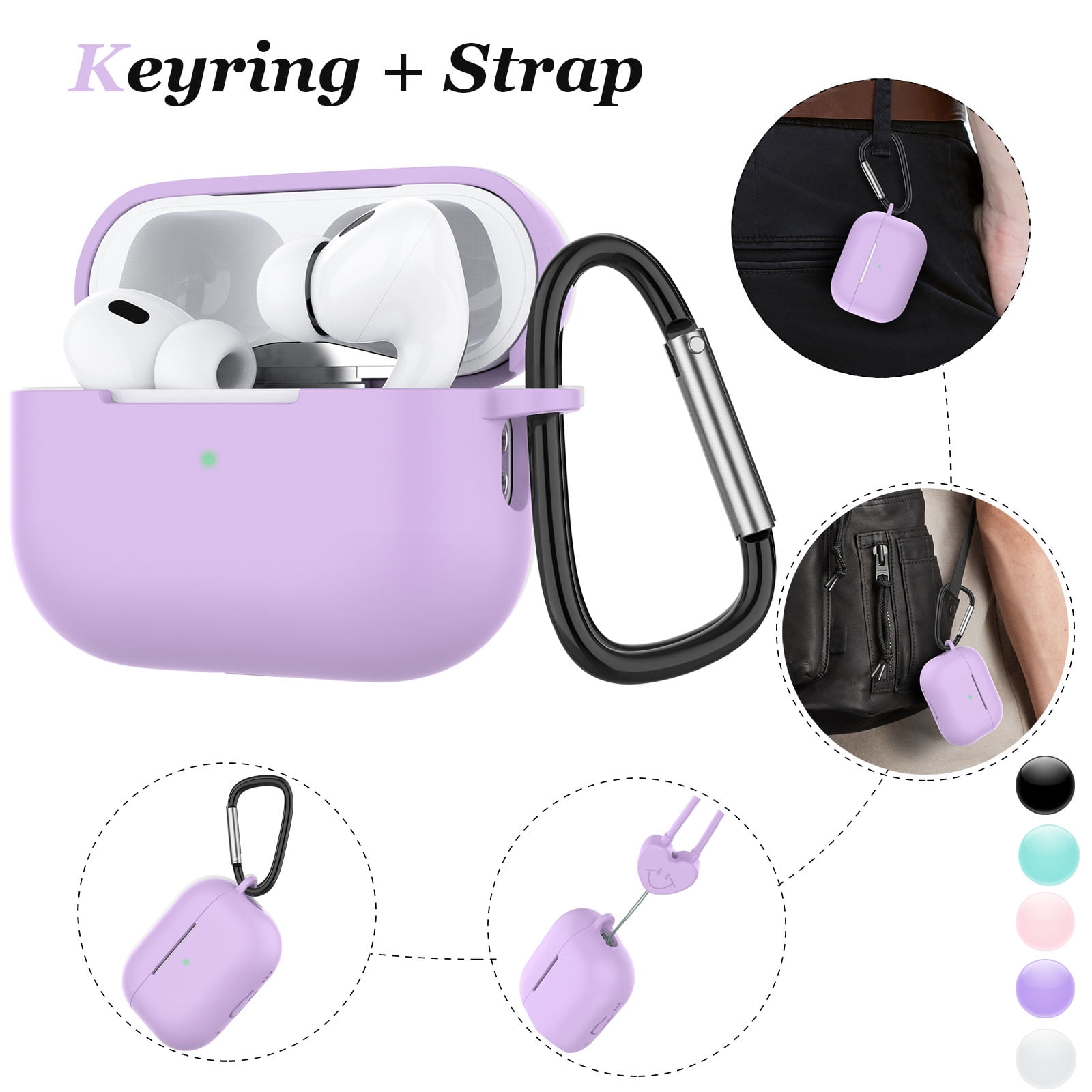 AirPods Pro 2 Case with Keychain/Hand Strap; Njjex AirPods Pro 2nd ...