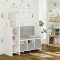 STAROUS Kids Bookshelf with Reading Nook, Toddler Bookcase Bench and ...
