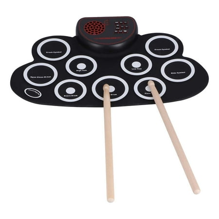 Domqga Electronic Drum Set USB Rechargeable Dual Speaker Kids Roll Up ...