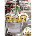 Bees Dwarfs Round Outdoor Tablecloth with Umbrella Hole Yellow ...