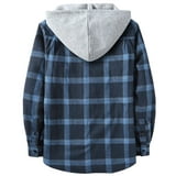 SCODI Men's Plaid Winter Coats, Flannel Hoodie Shirts, Long Sleeve ...