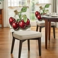 Cherry Watercolor Red Fruit Chair Back Covers Set of 6, Vintage Beige ...
