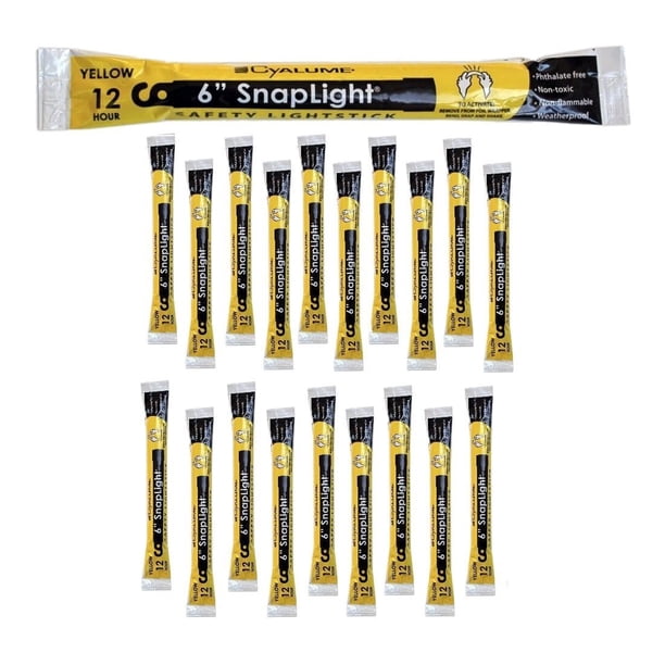 Cyalume - 9-00725 SnapLight Yellow Light Sticks – 6 Inch Industrial ...