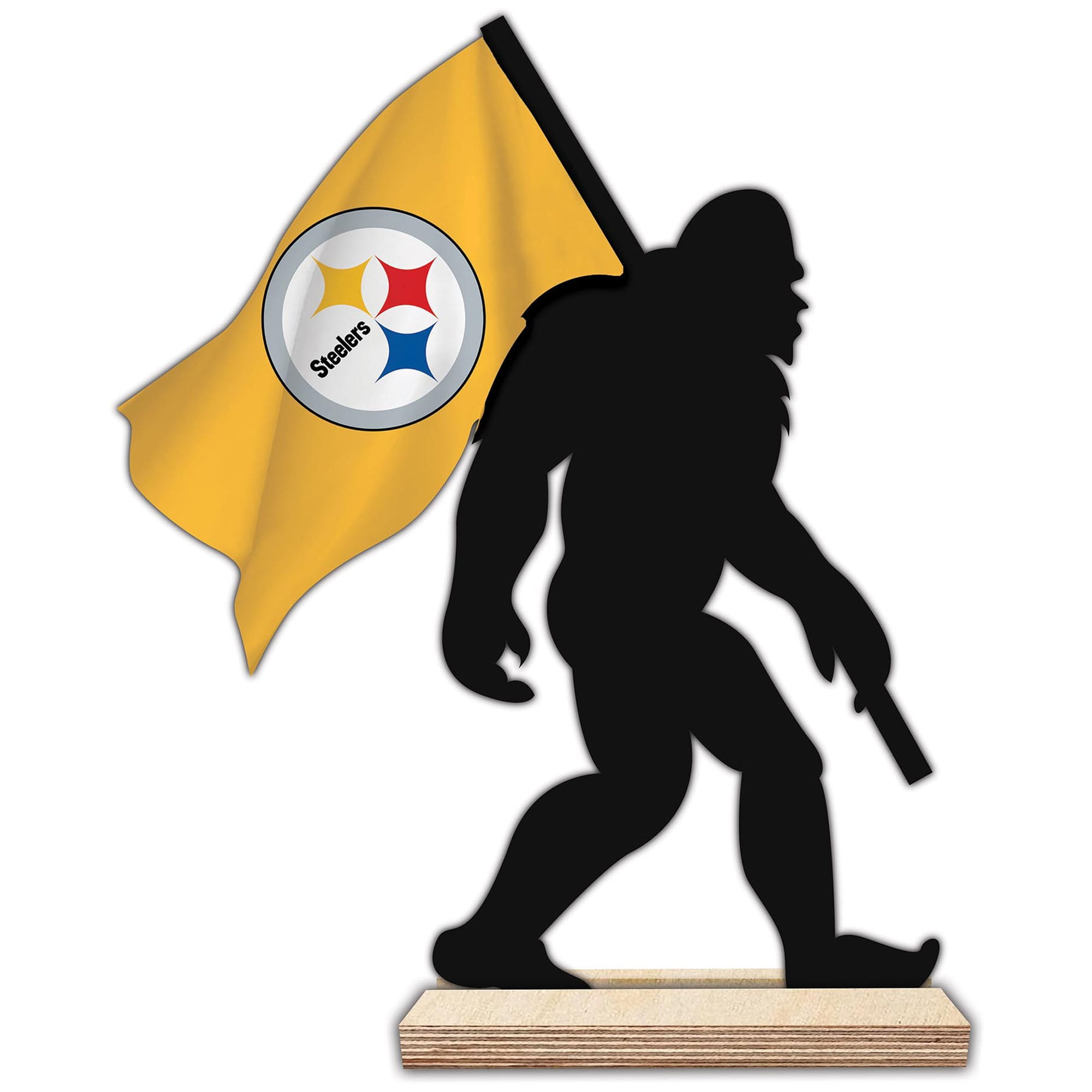 Pittsburgh Steelers 18'' Team Logo Bigfoot Silhouette Desktop Art ...