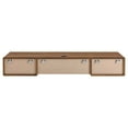 Modway Transmit 60" Wall Mount Wood Office Desk in Walnut White ...