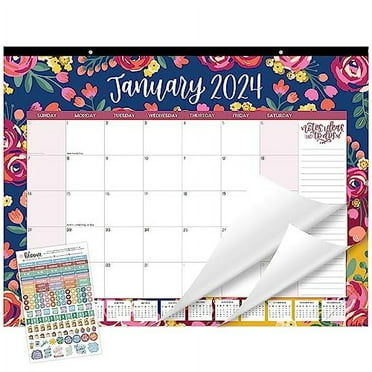 July 2019 - June 2020 Academic Classic Floral Large Desk Pad Monthly ...