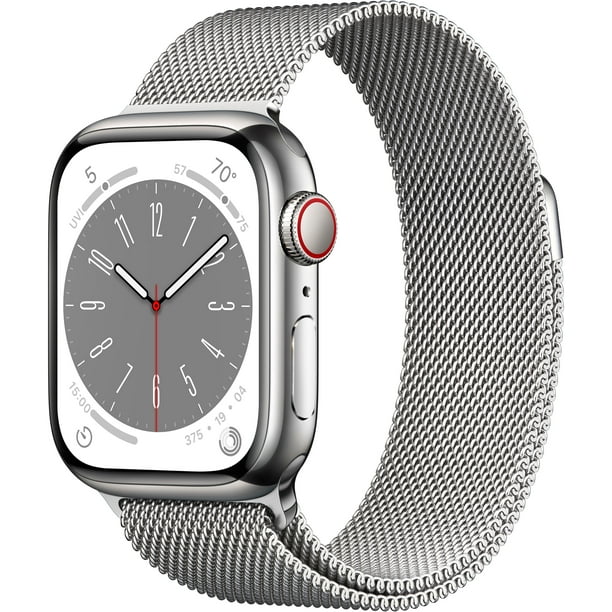 Refurbished Apple Watch Gen 8 Series 8 Cell 41mm Silver Stainless Steel ...