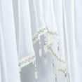 Floral Sheer Lace Window Curtain, Scalloped Edge Rod-Pocket Valance ...