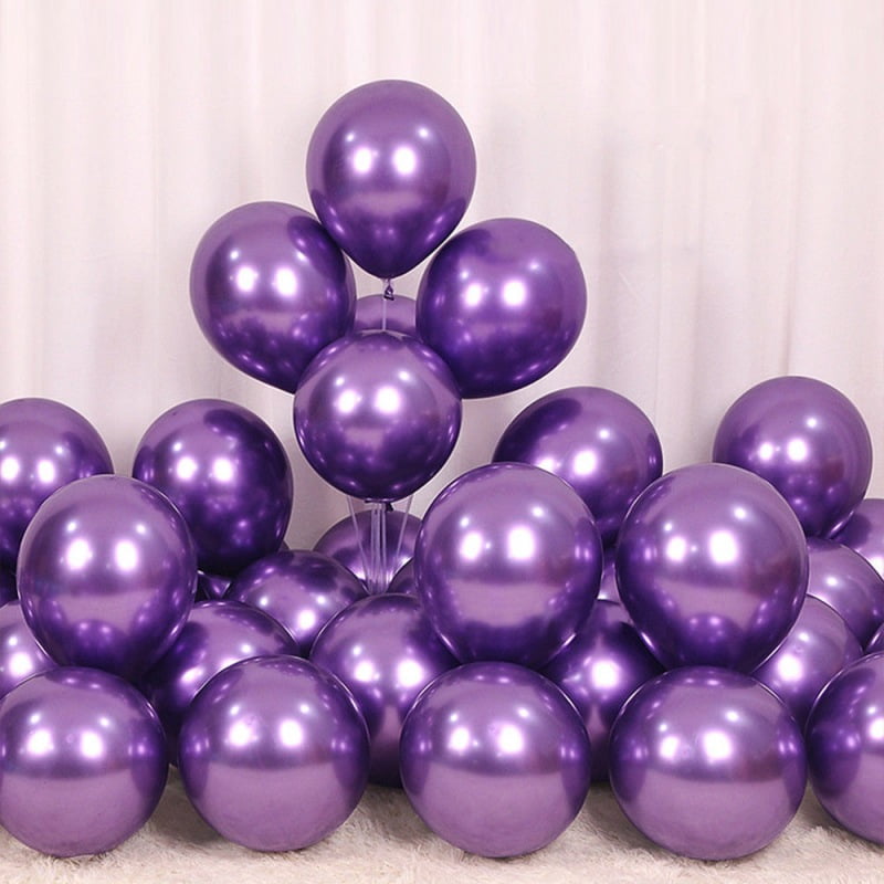50Pcs Latex Metallic Balloons Shiny Thicken Balloon for Birthday Party ...