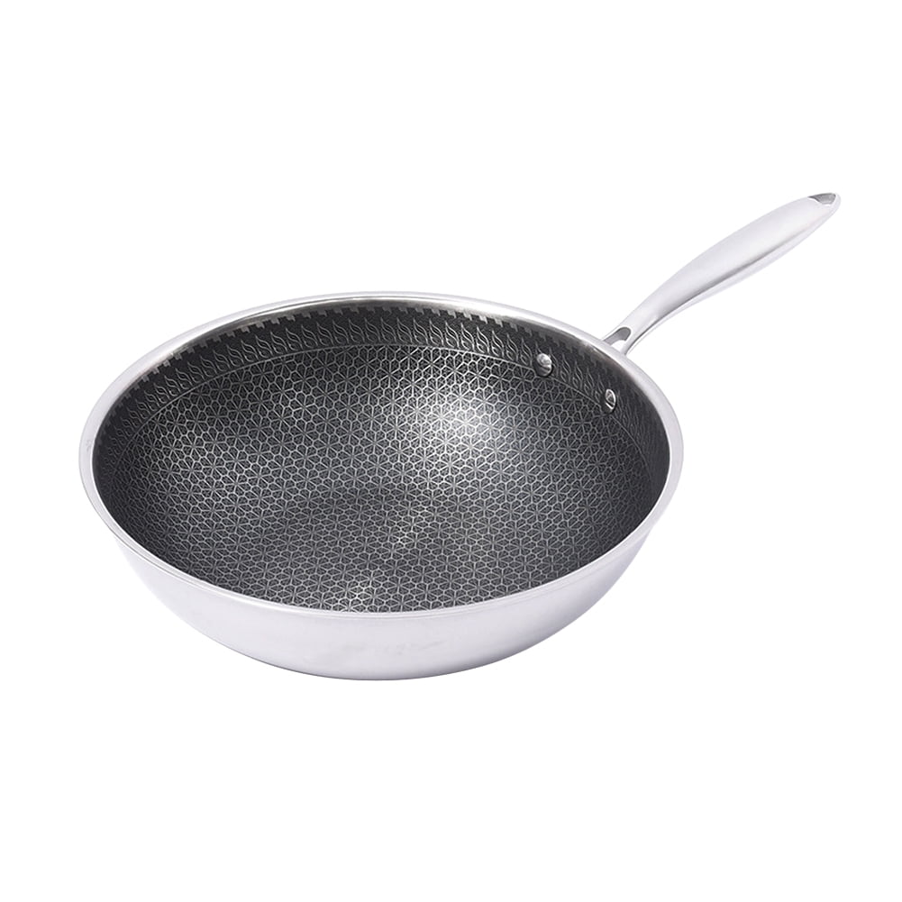 304 Three - Layer Stainless Steel Wok No Oil Smoke Non - Stick Pan Flat ...