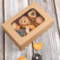 24 Pcs Cookie Boxes with Window for Paper Gift Giving Brown Bakery Gift ...