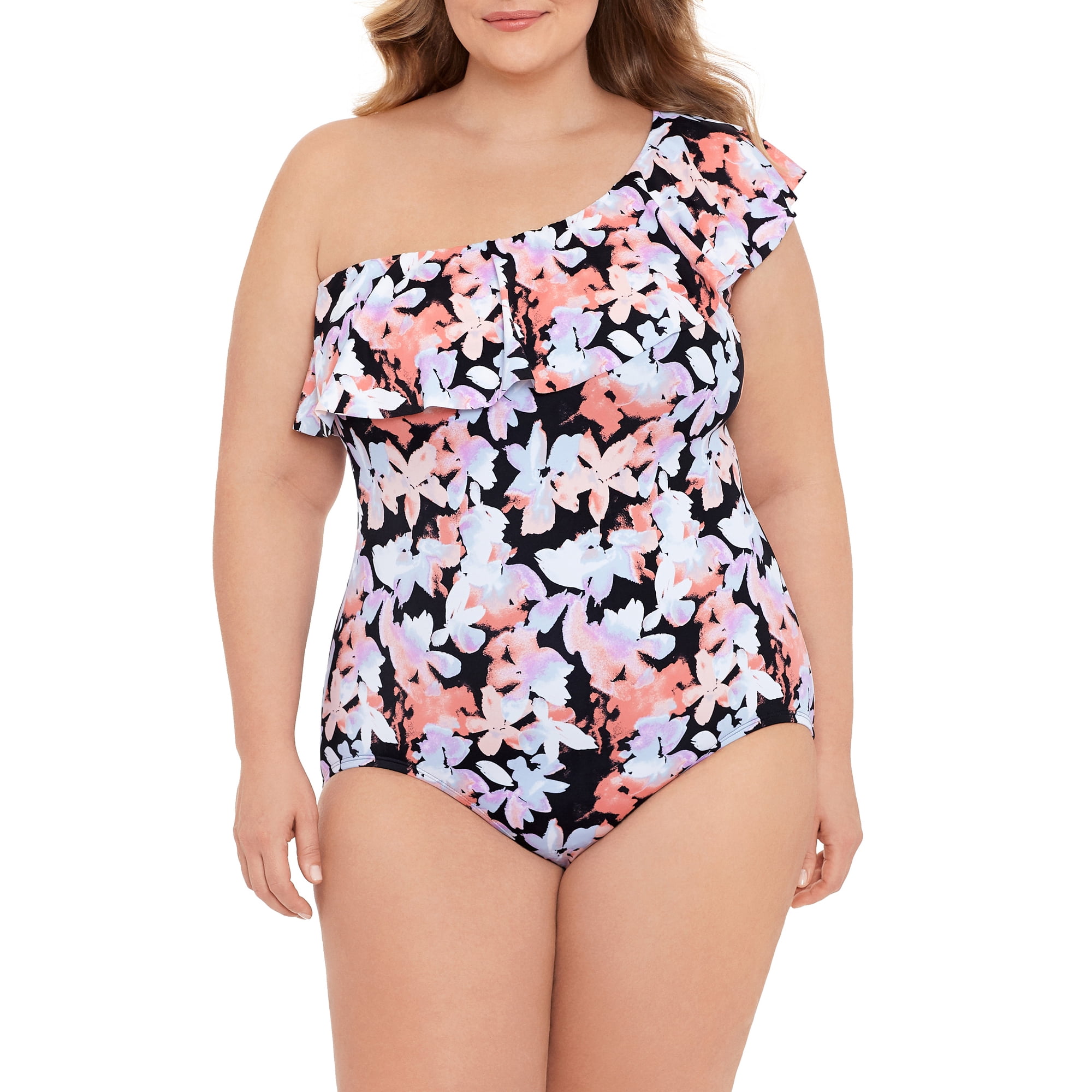 Time And Tru Womens And Womens Plus Watercolor Splash Floral One