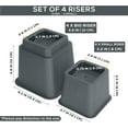 Visualz Adjustable Bed Furniture Risers - Elevation in Heights 3, 5 or ...