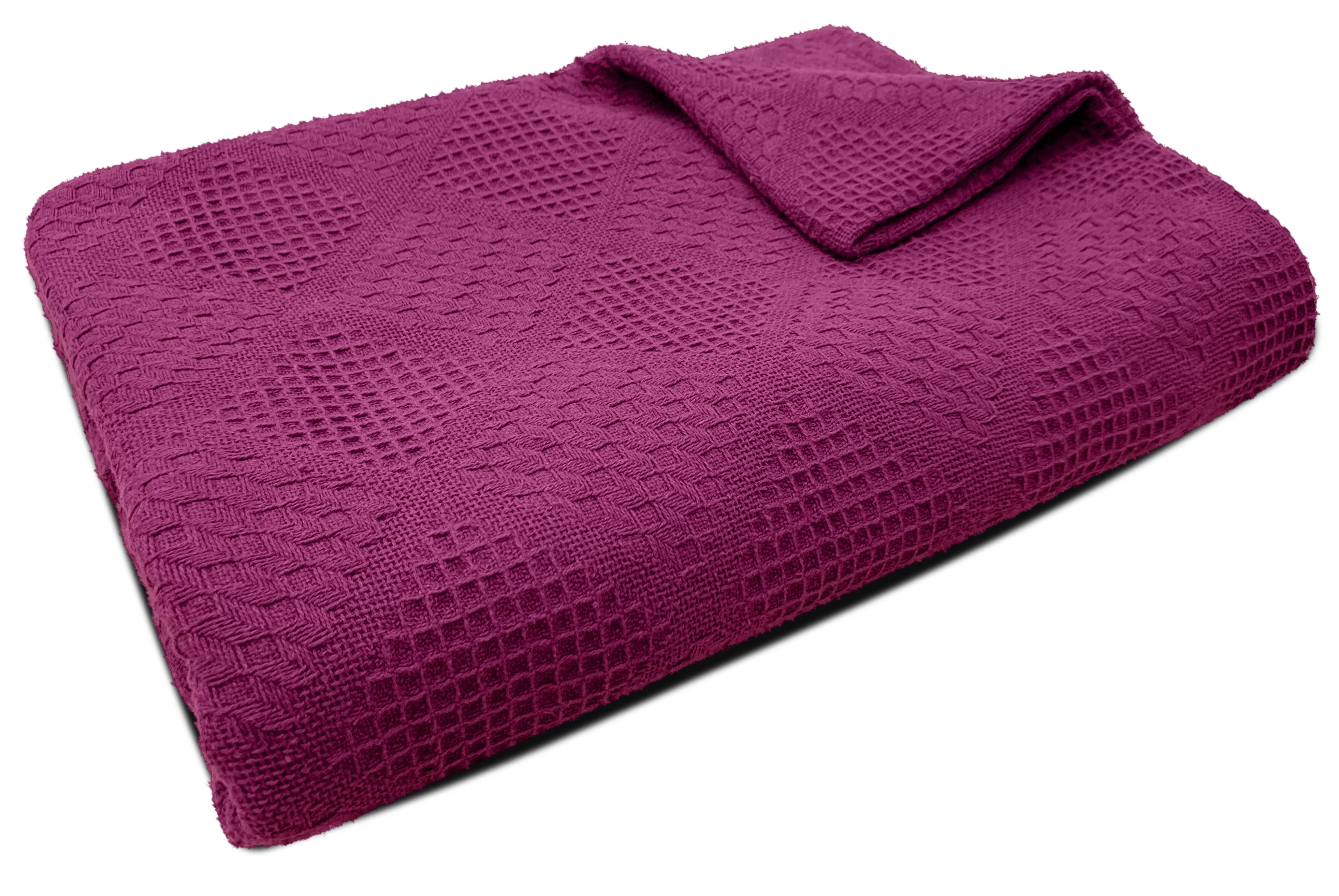 Tracy Porter- Jacquard Woven Cotton Blanket - 350GSM - Raspberry - Full ...