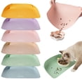 Agiufgs Pet Feeding Mat 19.7 X, Spill-Proof Raised Edges with Easy ...