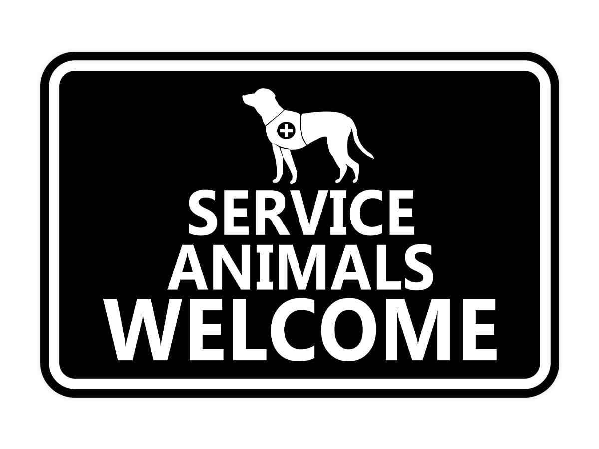 Signs ByLITA Classic Framed Service Animals Welcome Sign (Black ...