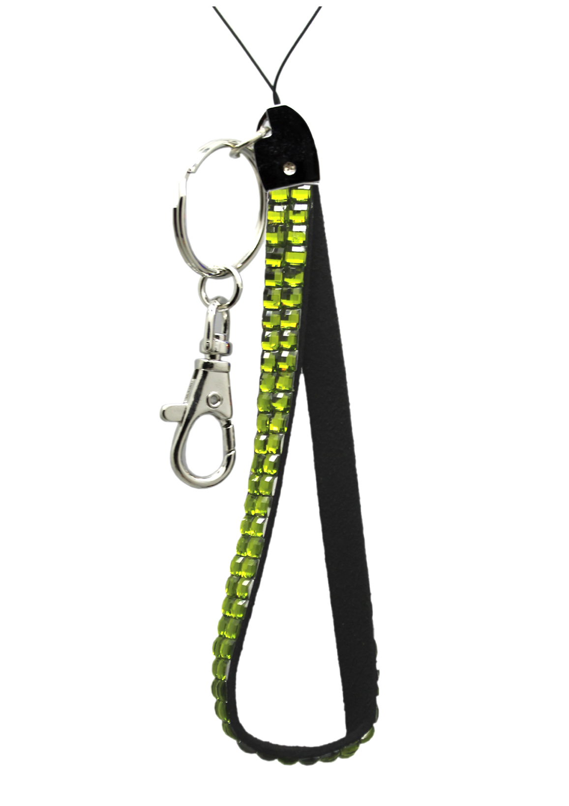 Solid Lime Green Colored Rhinestone Sequence Fashion Lanyard (Small ...