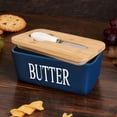 Ceramic Butter Dish with Lid, Large Butter Keeper for Countertop with ...