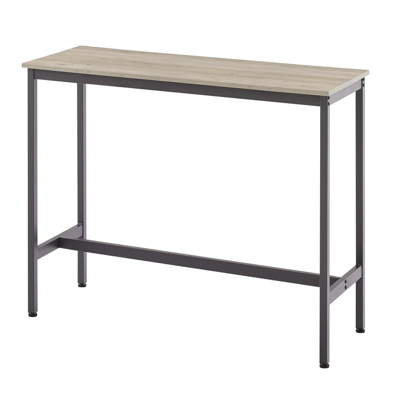 AOOLIVE 3 Piece Bar Table Set with 2 Bar Stools PU Soft Seat with Backrest Grey