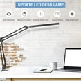 LED Desk Lamp Metal Swing Arm Desk Lamp with Clamp Eye-Care Desk Light ...