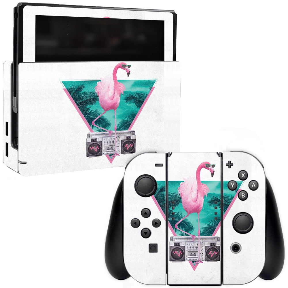 Skin Decal Wrap Compatible With Nintendo Switch Miami Flamingo ...