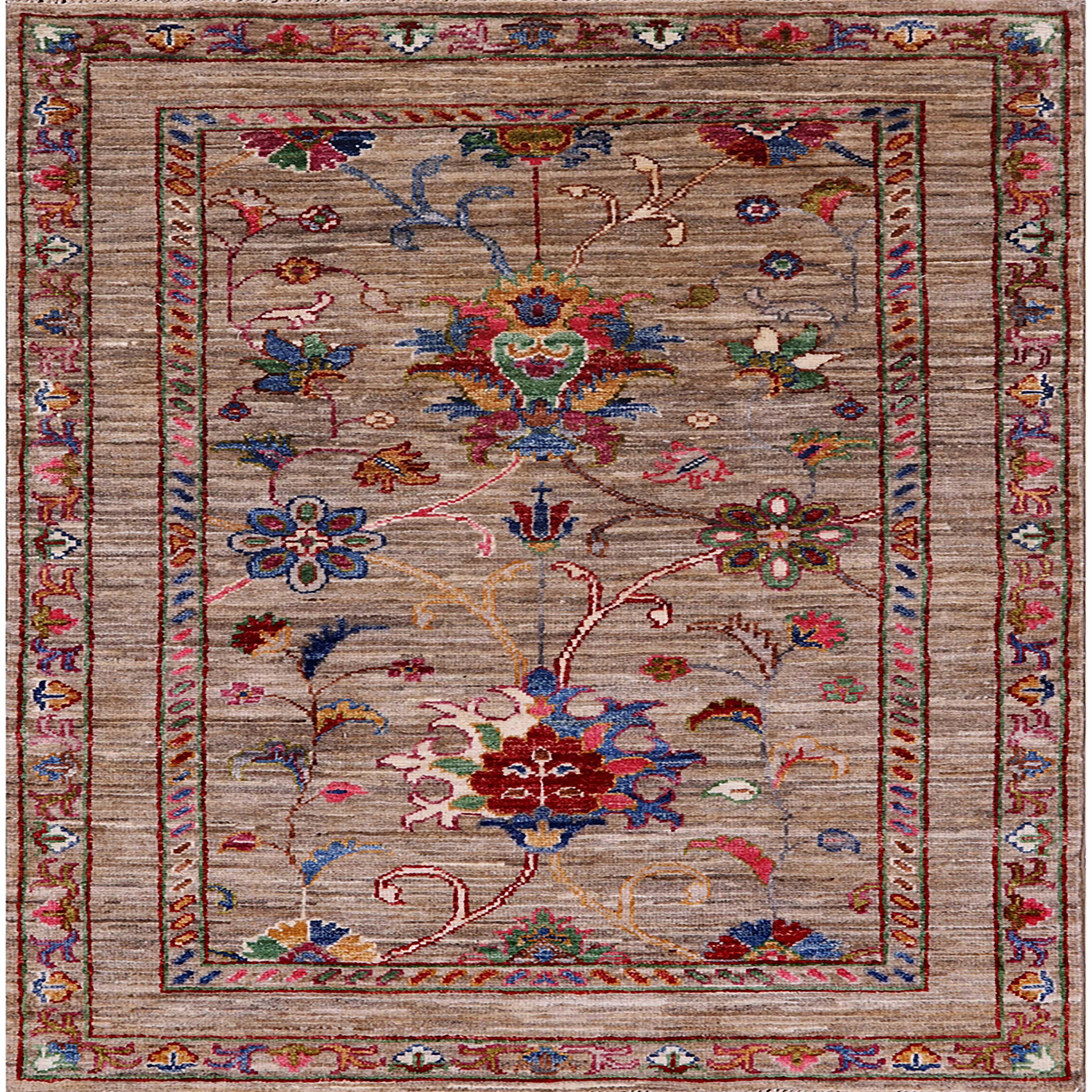 Ahgly Company Indoor Square Mid-Century Modern Camel Brown Oriental ...