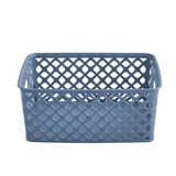(6 pack) Mainstays Small Blue Decorative Plastic Storage Basket, 10 in ...