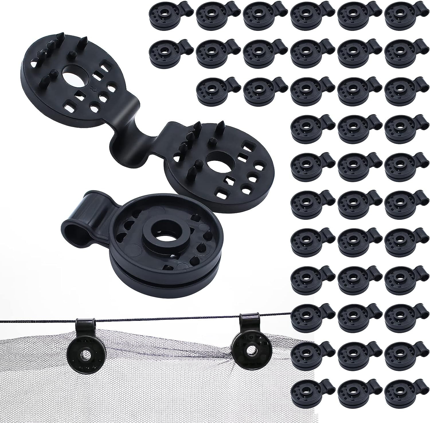 Pack of 50 Plastic Clips for Protective Cloth Special Clip with Eyelet ...