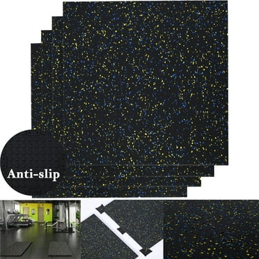 FlooringInc Premium Home Workout 3/8 In. Thick Rubber Gym Mat, 4 Ft. x ...
