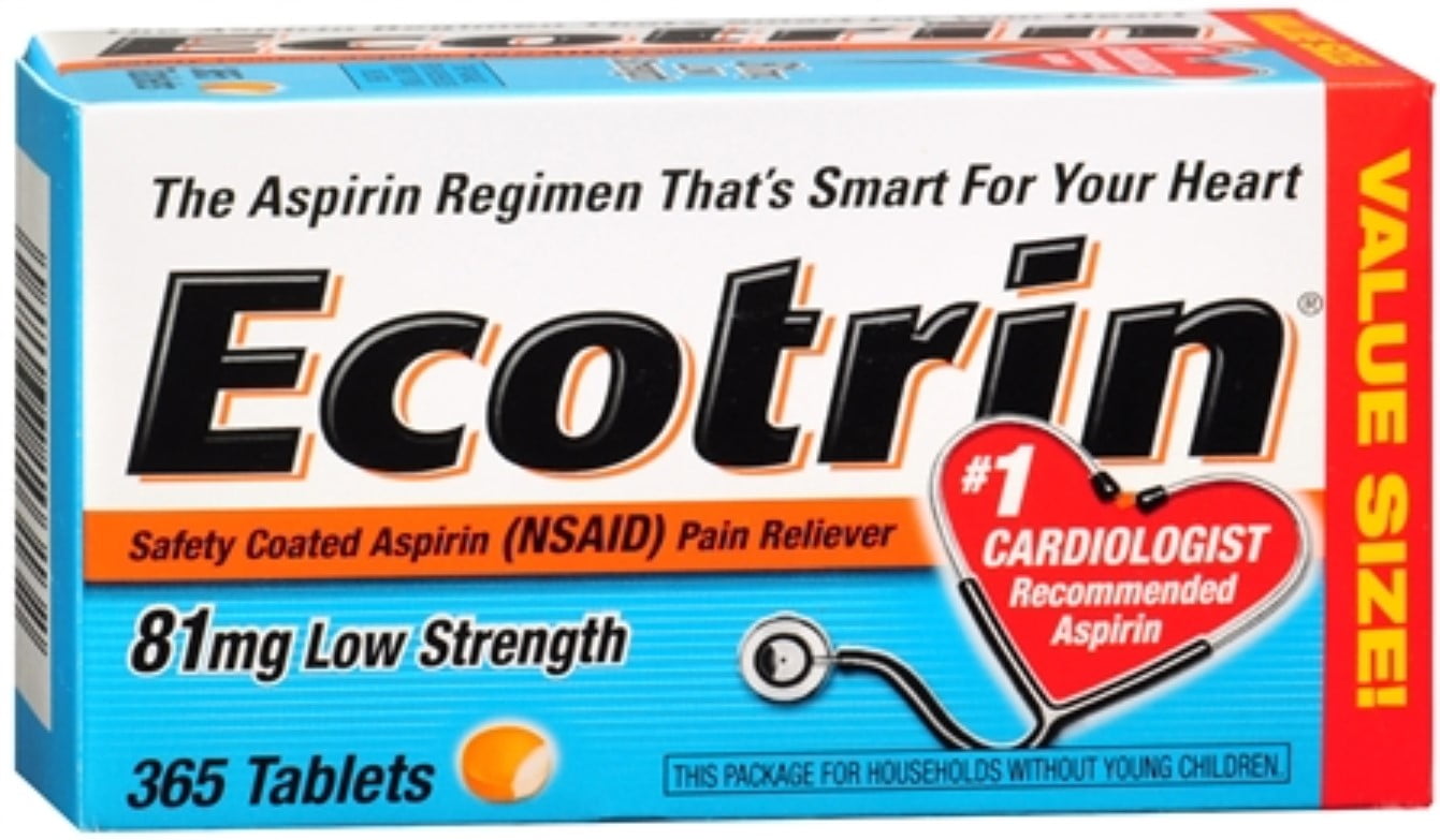 Ecotrin 81 mg Low Strength Tablets 365 ea (Pack of 2) - Walmart.com