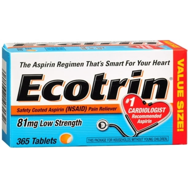 3 Pack - Ecotrin 81 mg Low Strength Tablets 365 ea - Walmart.com ...