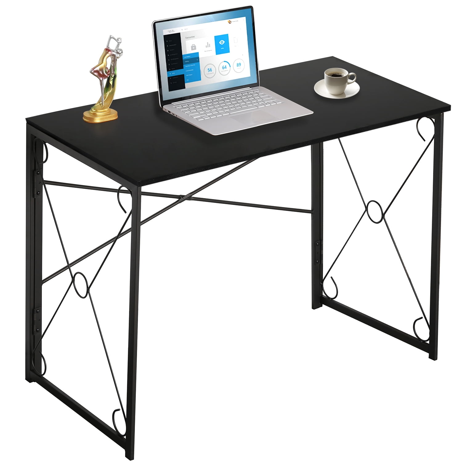 VECELO Folding Computer Desk Modern Simple Study Writing Table for Home ...