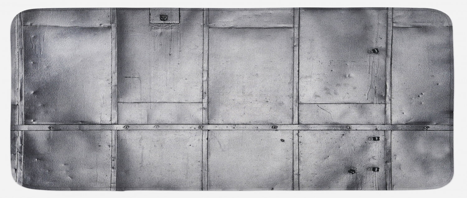 Industrial Kitchen Mat, Wall Design with Cracks Weathered Futuristic ...