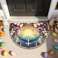 E Easter Door Mat Semicircle Absorbent Rug With Polyester Material, Non ...