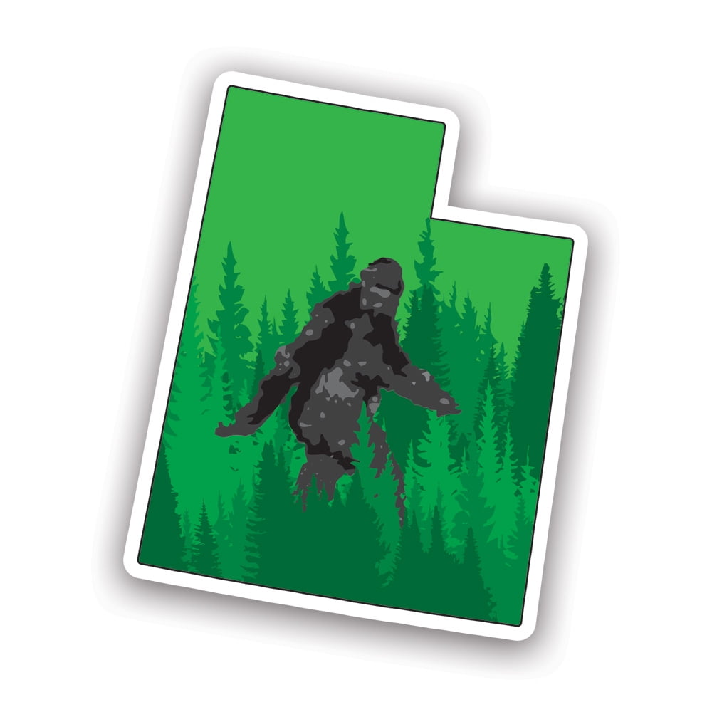 Utah State Shaped Bigfoot Sasquatch Sticker Decal - Self Adhesive Vinyl ...