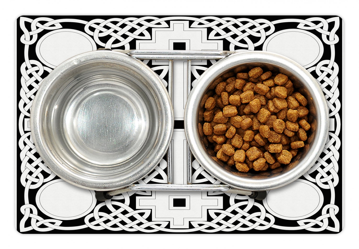 Celtic Pet Mat for Food and Water, Celtic Knot Composition with ...