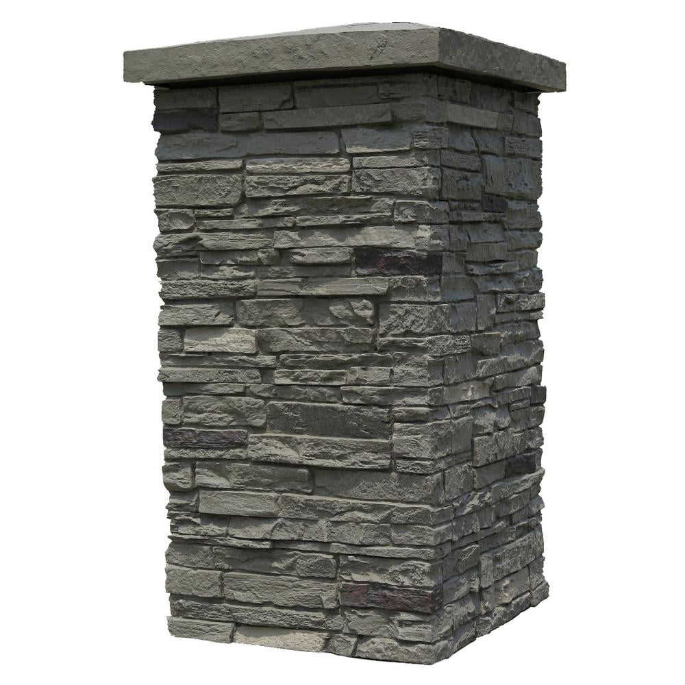 NextStone™ Faux Polyurethane Stone Column Wrap - Pewter - Walmart.com