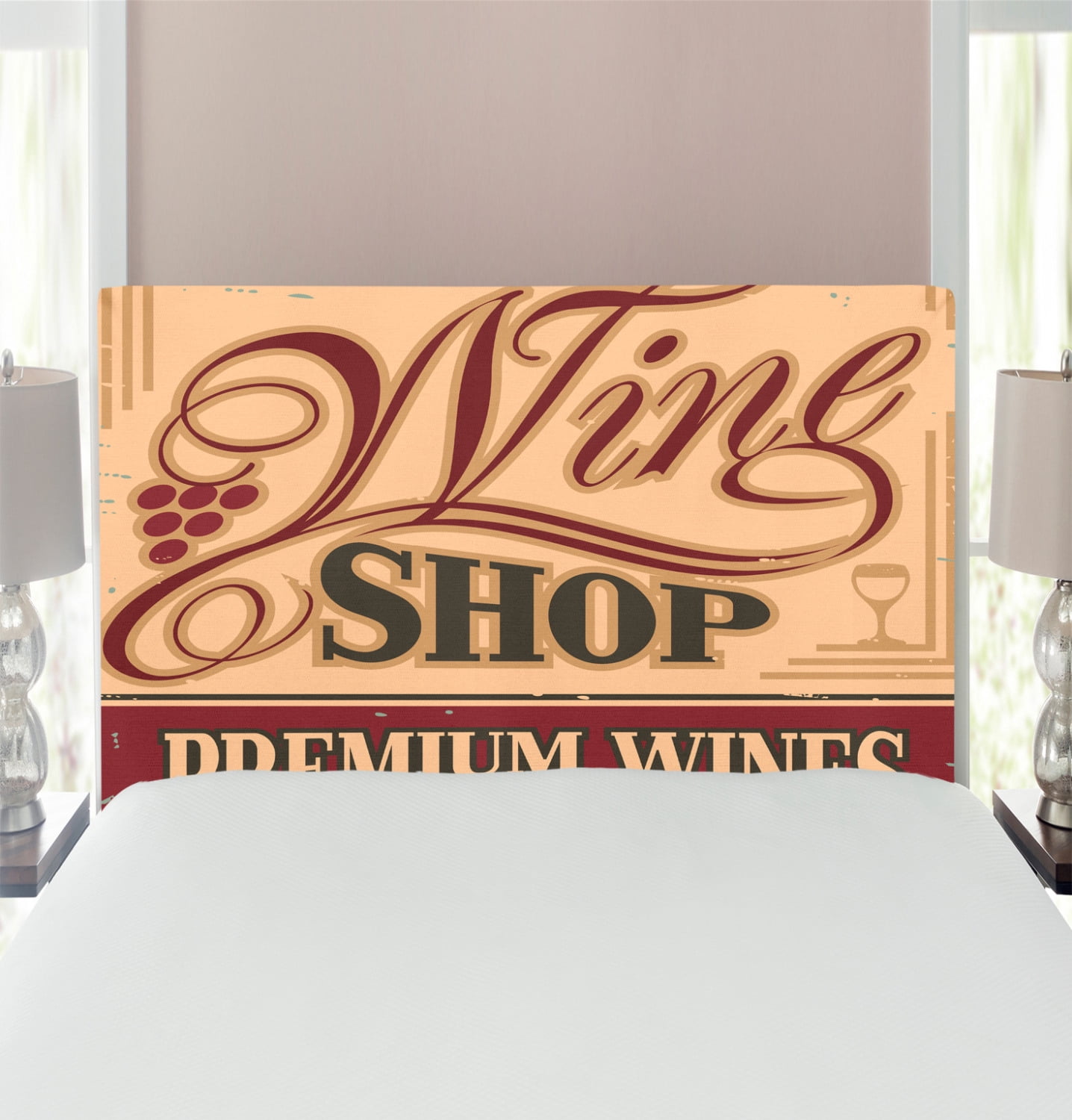 Vintage Headboard, Vintage Rusty Pop Art Style Sign for Wine Shop Past ...