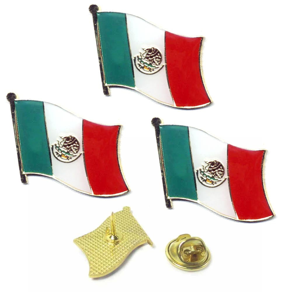 3 Pc Mexico Flag Lapel Pin Support Patriotic Enamel Badge Hat Tie ...